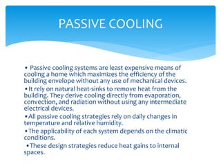 Passive methods of cooling | PPTX