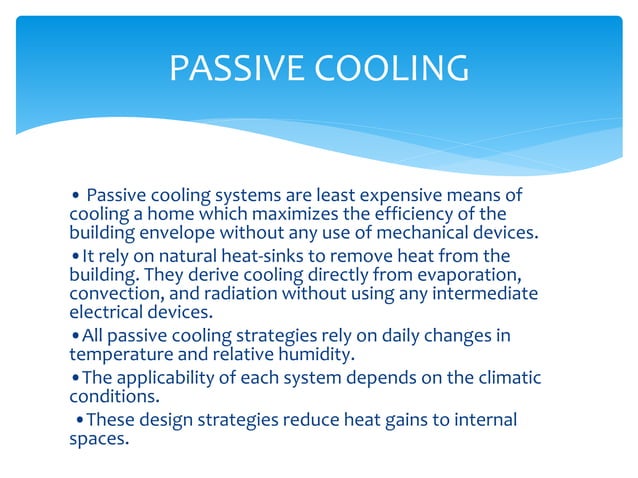 Passive methods of cooling | PPTX