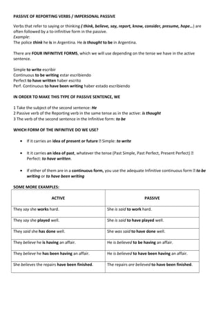 Passive of reporting verbs | DOC