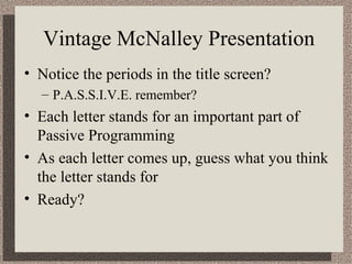 Passive Programming | PPT