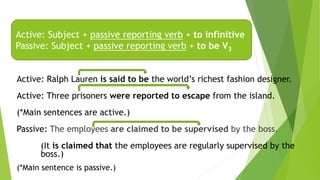 Passive reporting verbs | PPTX
