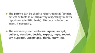 Passive reporting verbs | PPT