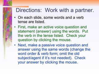 Passive review present past | PPT