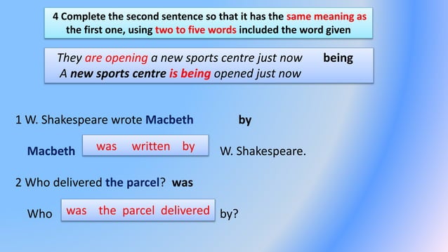Passive revision grammar files | PPT