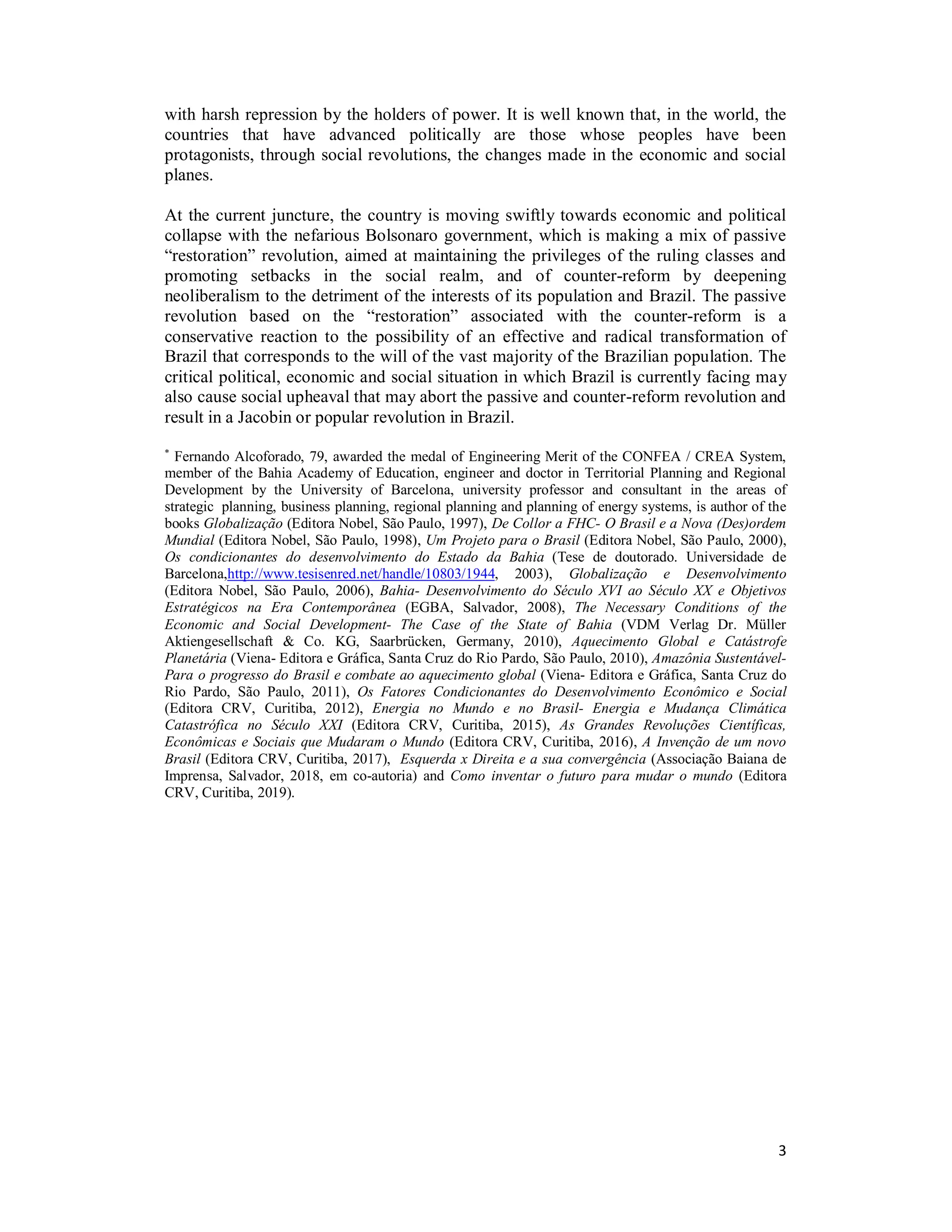 Passive revolution, counter reform or popular revolution in brazil | PDF