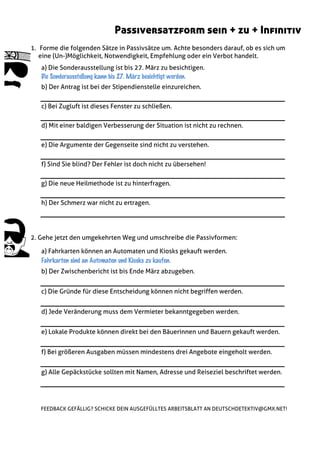 Passiversatz sein+zu+inf | PDF