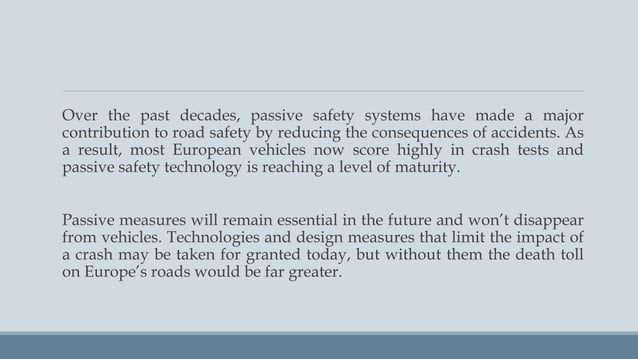 Passive safety system in cars | PPTX | Auto Safety Technologies | Auto ...