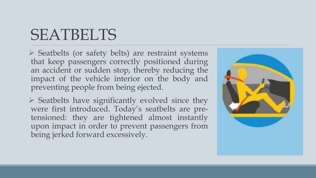 Passive safety system in cars | PPTX | Auto Safety Technologies | Auto ...