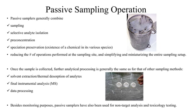 Liquid Passive Sampling Introduction | PPTX | Chemistry | Science