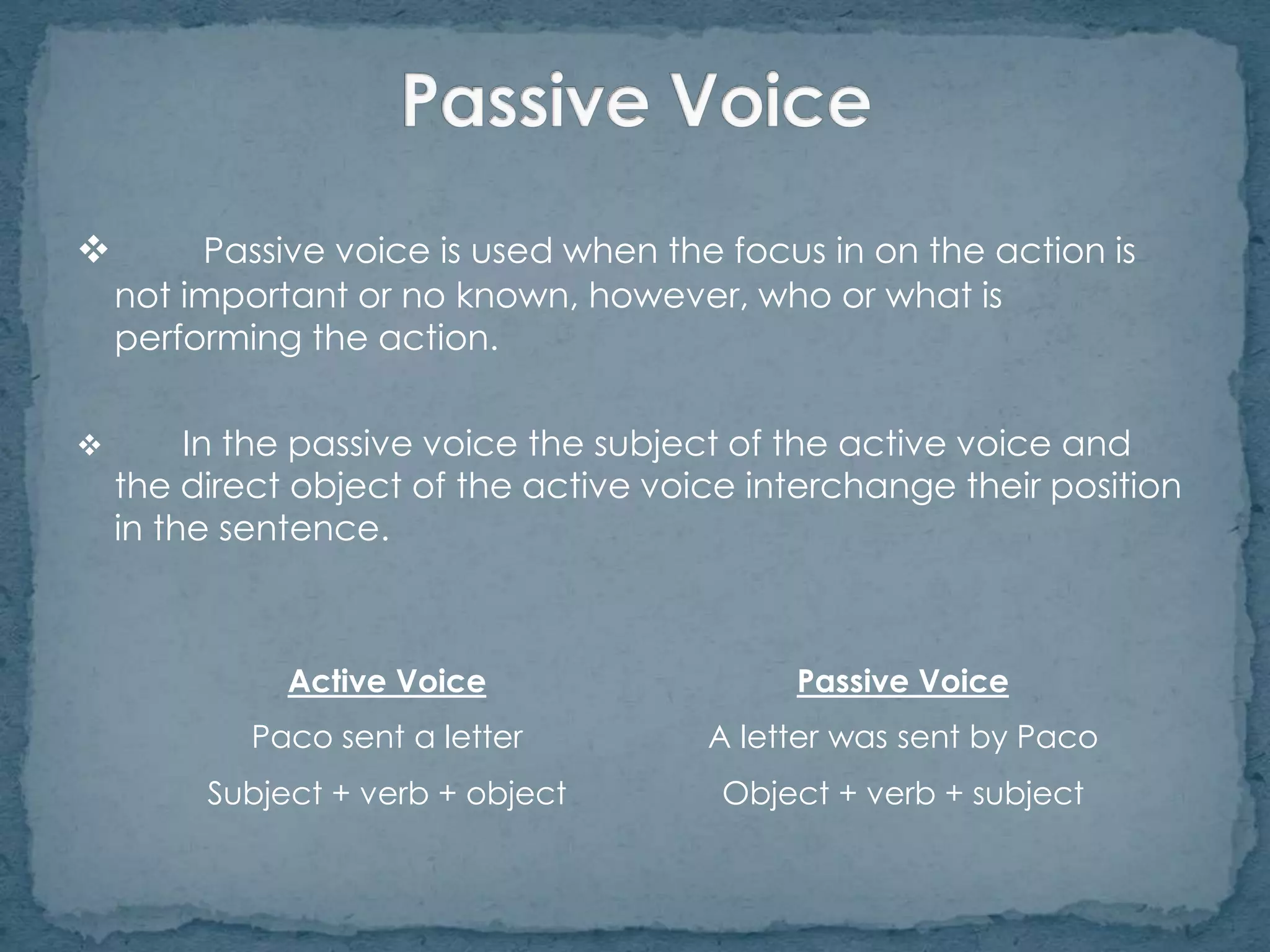 Passive sentences | PPTX
