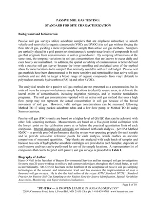 Passive Soil Gas Testing - Standard for Site Characterization | PDF