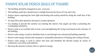 Passive solar building | PPTX