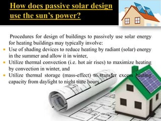 Passive solar buildings | PPTX