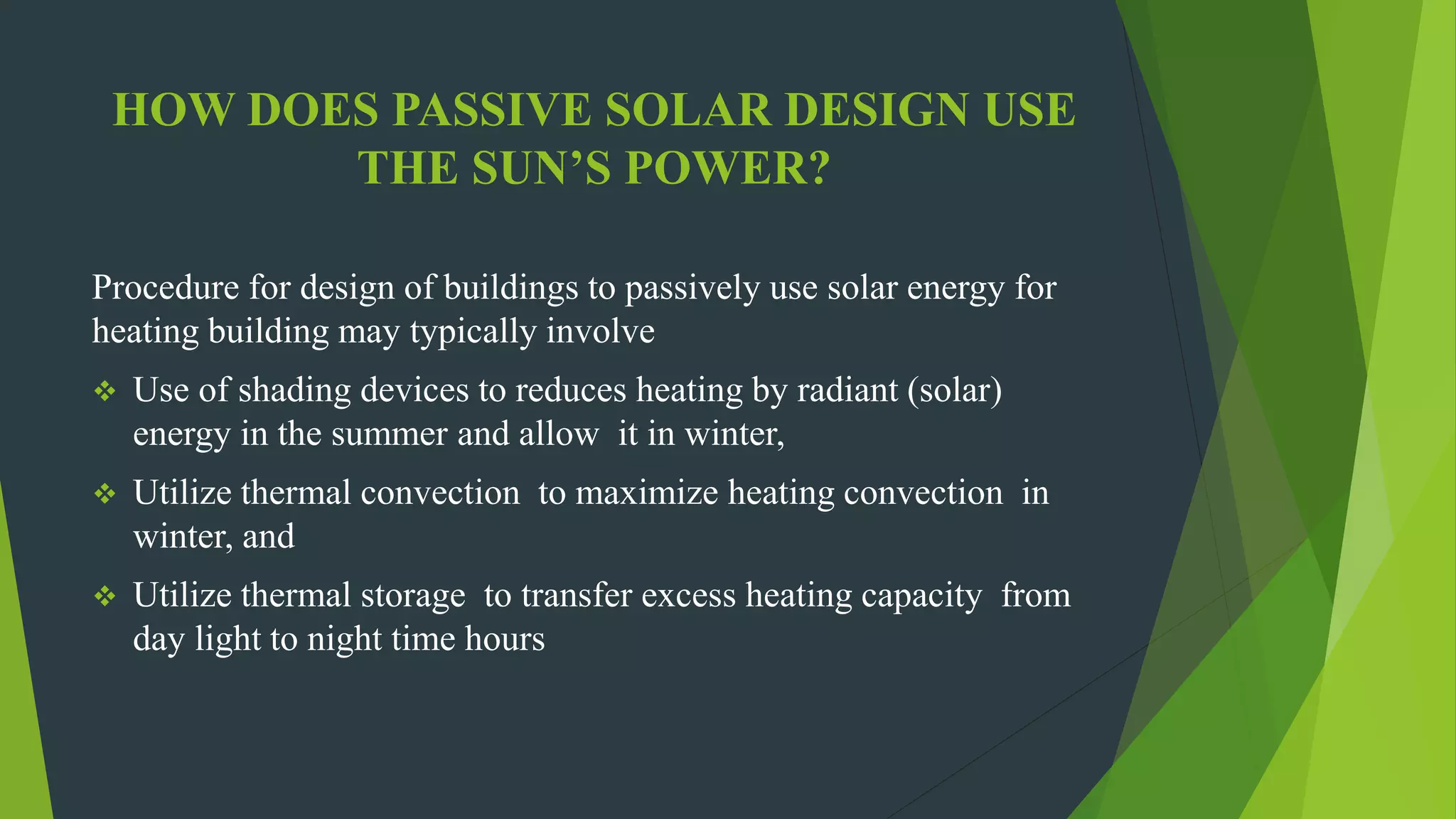 Passive solar buildings | PPTX