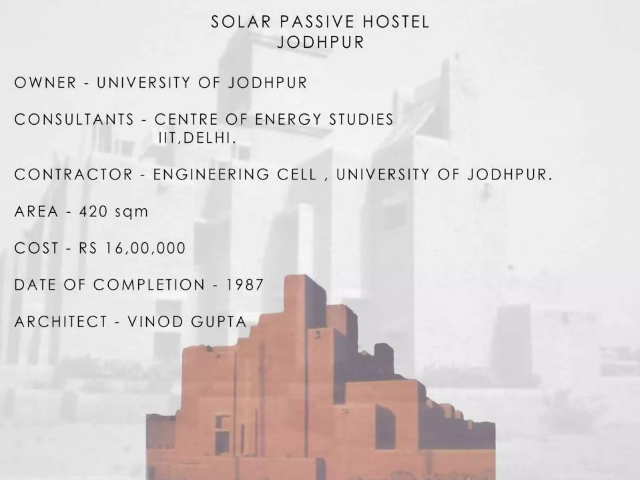 Passive solar hostel jodhpur | PPTX