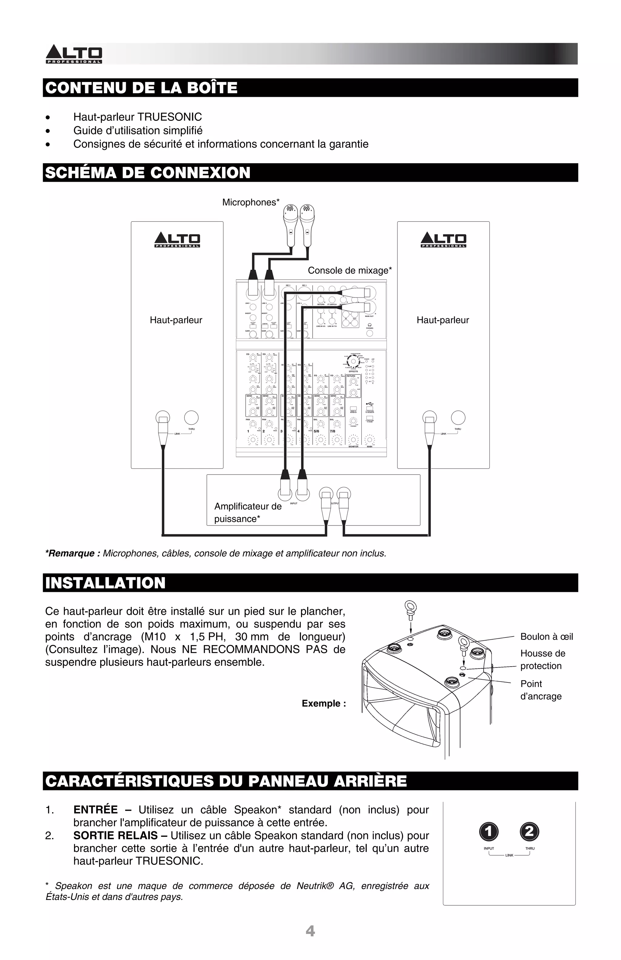 Passive Speakers TRUESONIC TS115 Quickstart Guide | PDF