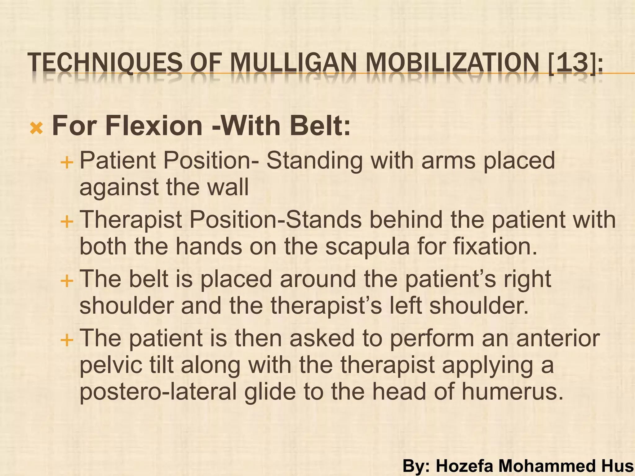 Passive Stretching Exercises vs Mulligan Mobilization with Movement ...