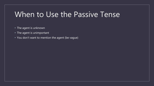 Passive Tense | PPT