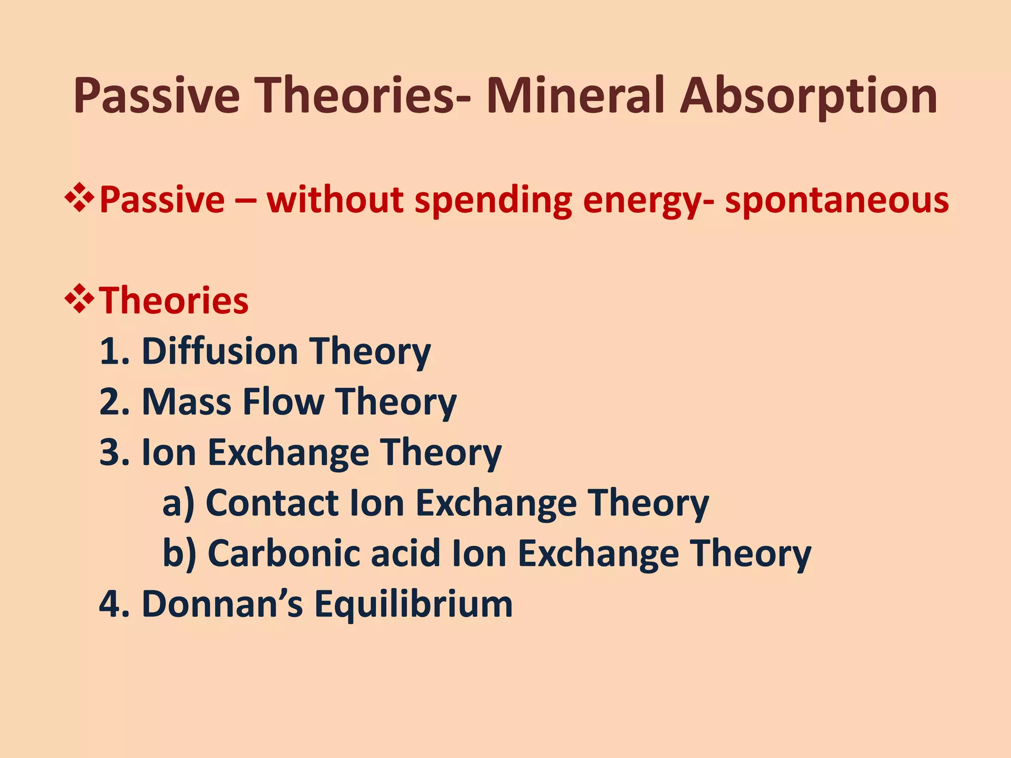 Passive theories of ion absorption | PPTX