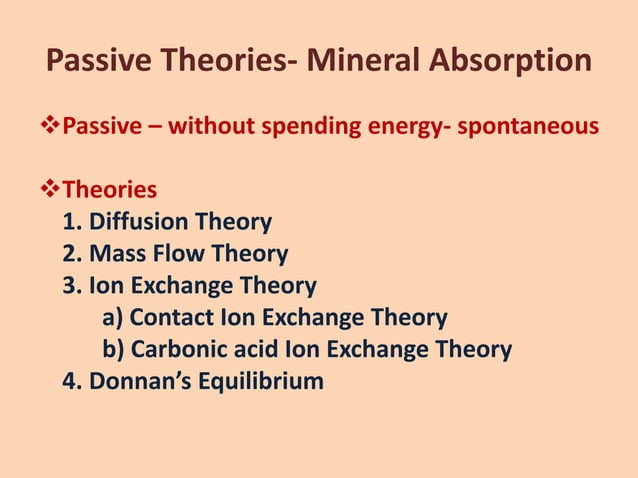 Passive theories of ion absorption | PPTX