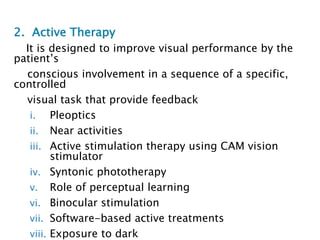 Passive Therapy in Management of Amblyopia (healthkura.com) | PPTX