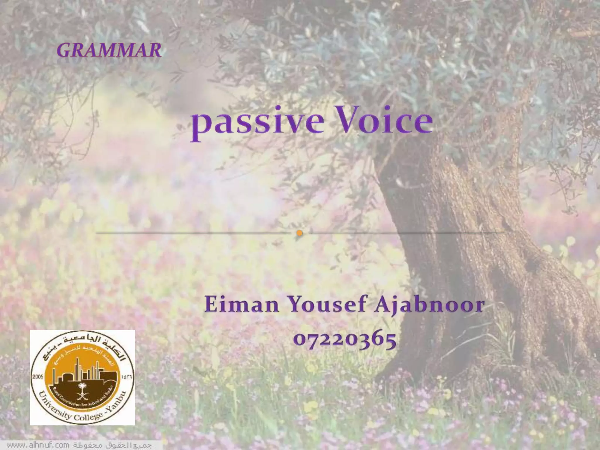 (Grammar) Passive verb forms | PPT