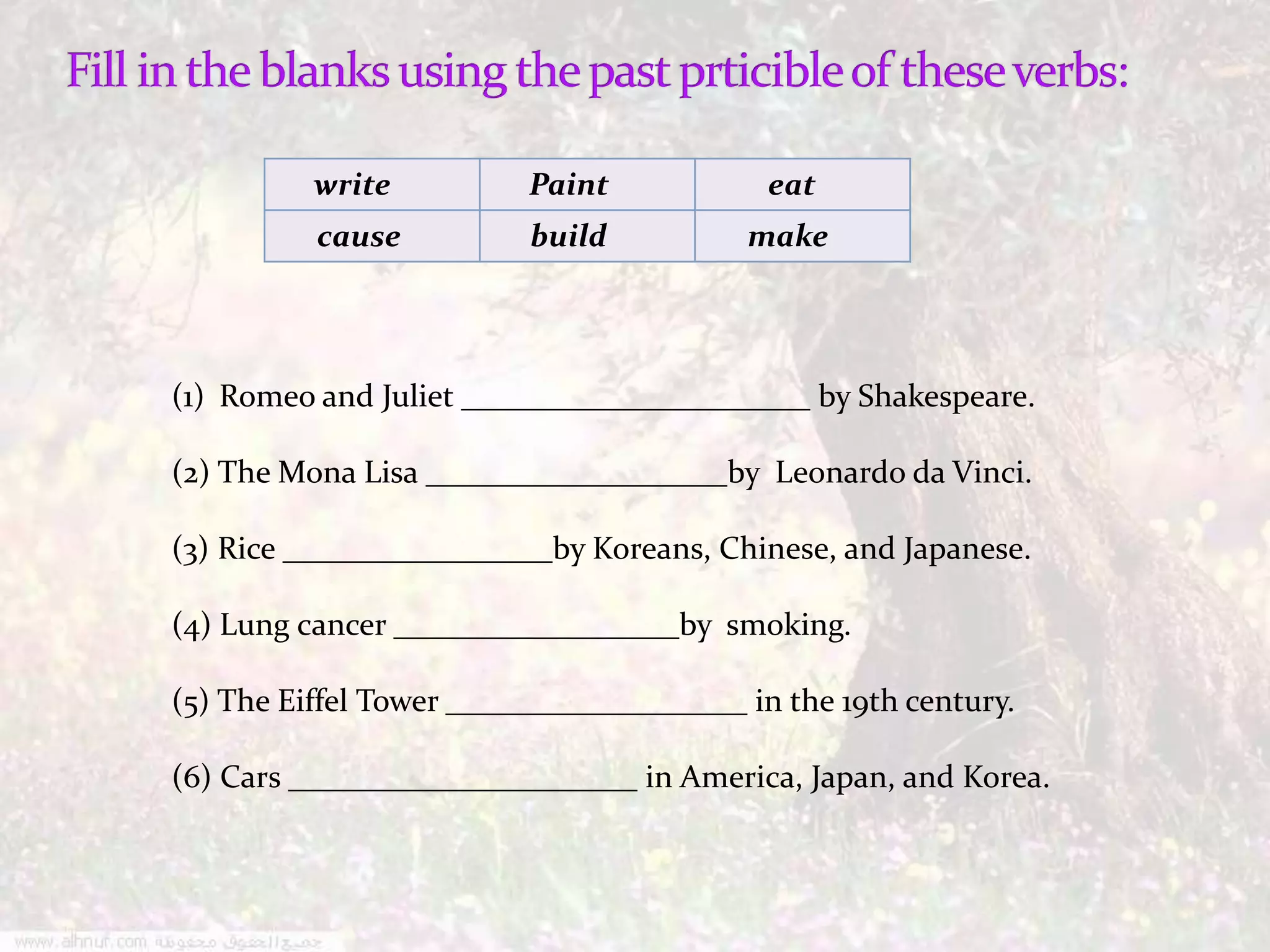 (Grammar) Passive verb forms | PPT
