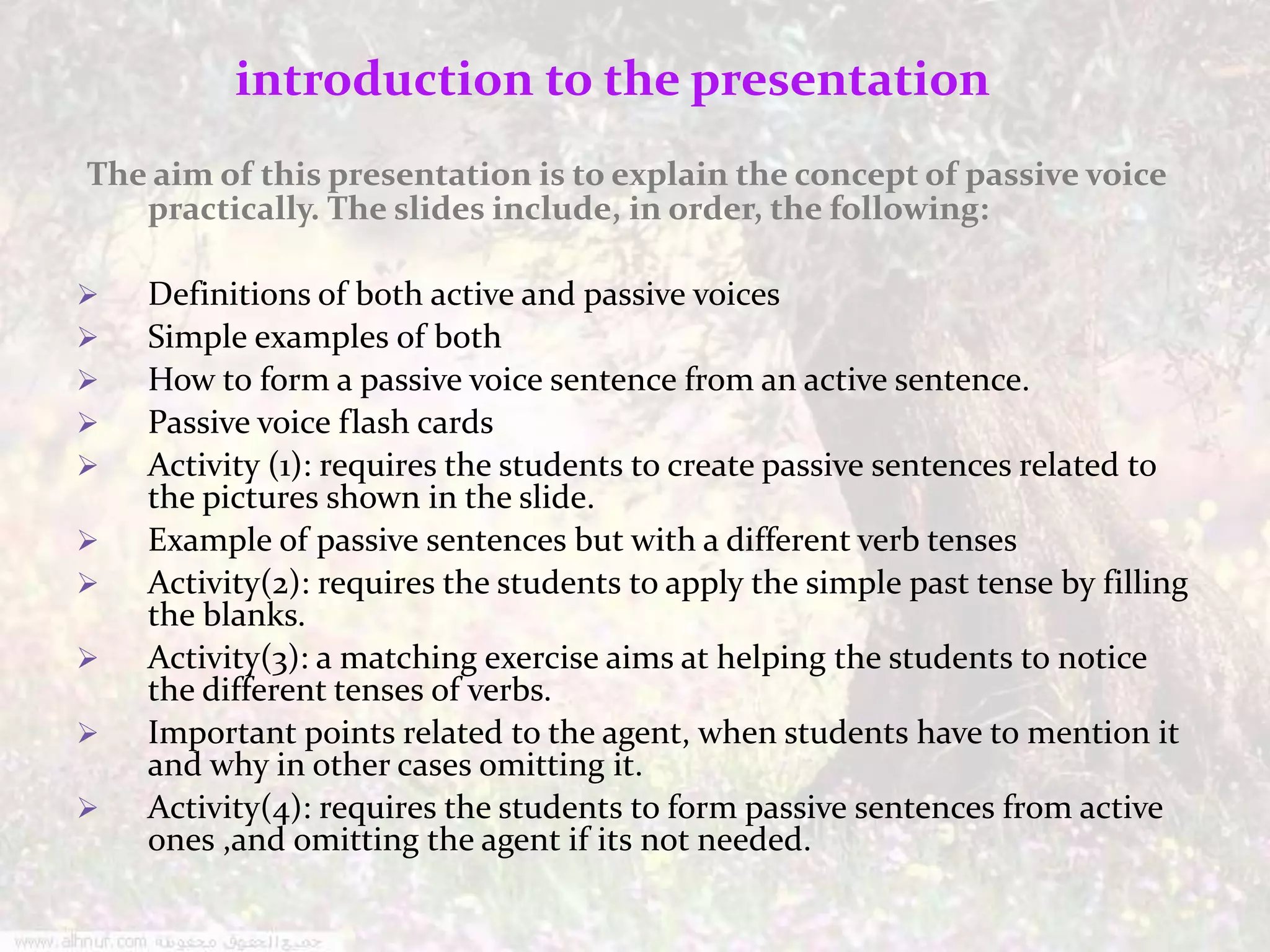(Grammar) Passive verb forms | PPTX