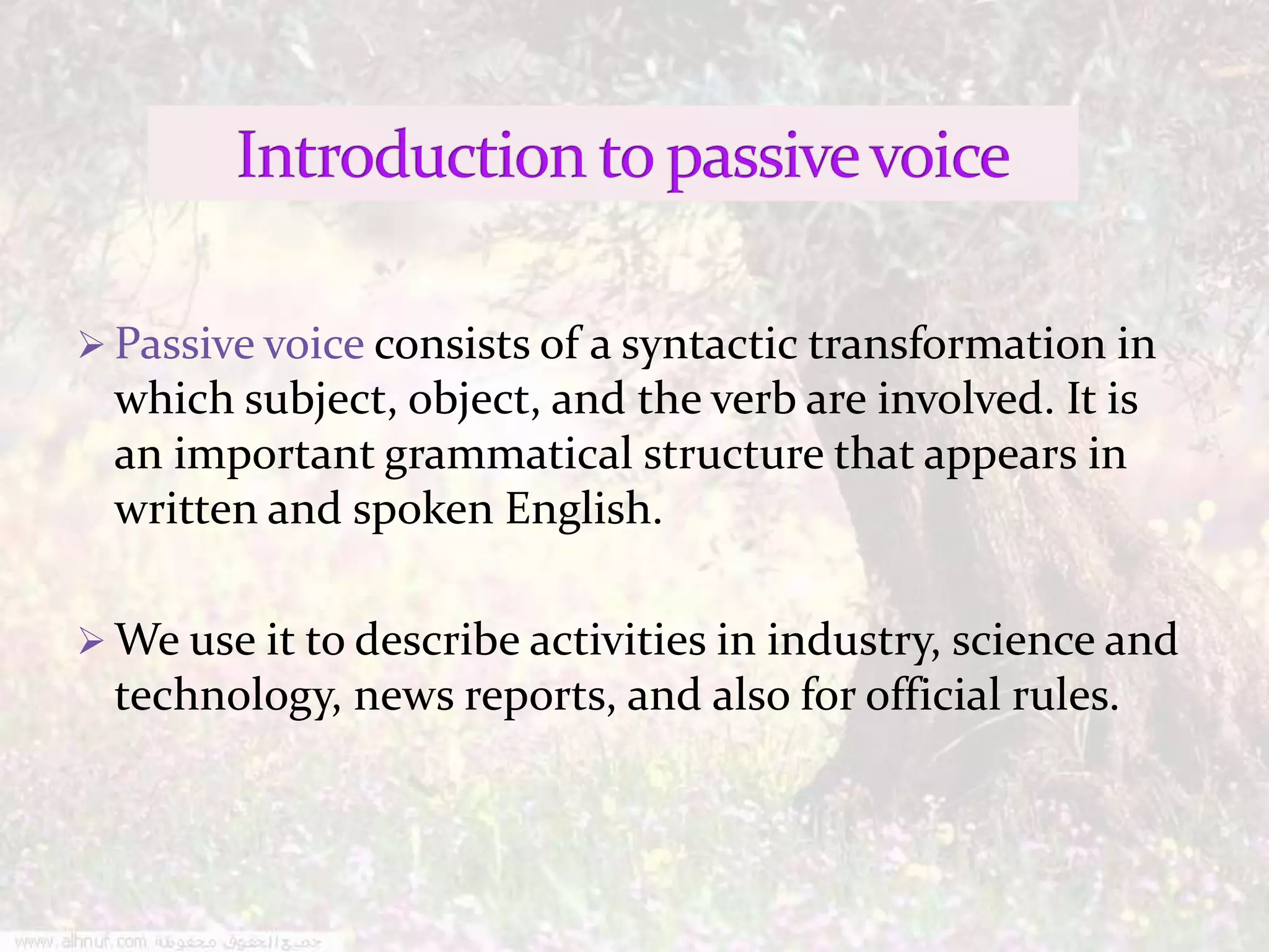 (Grammar) Passive verb forms | PPTX