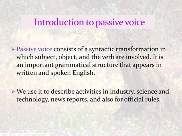 (Grammar) Passive verb forms | PPT
