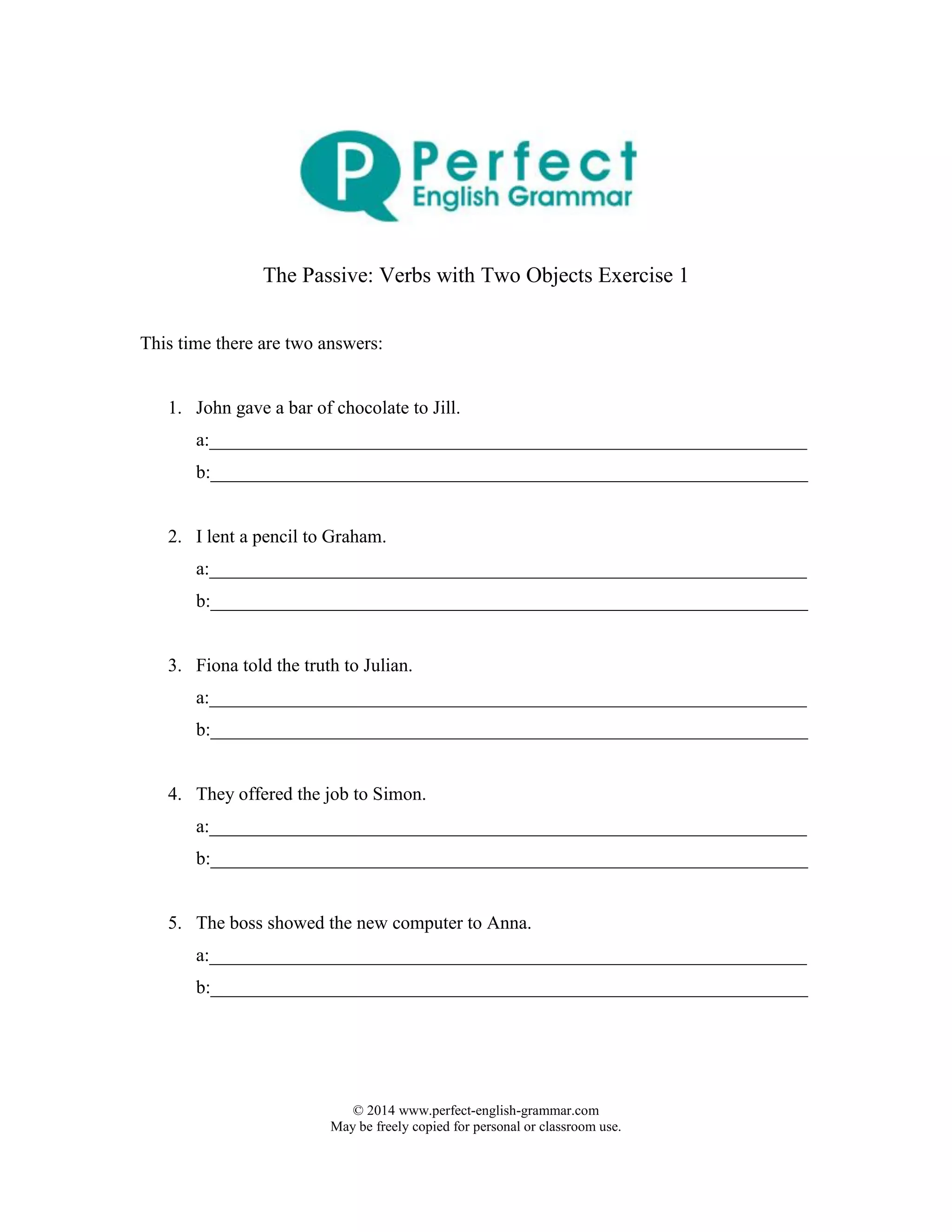 Passive verbs with_two_objects | PDF