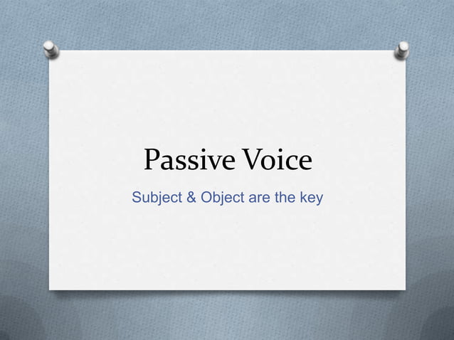 Passive voice | PPTX