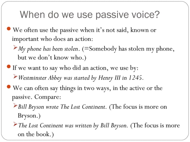 Passive voice explanation | PPT