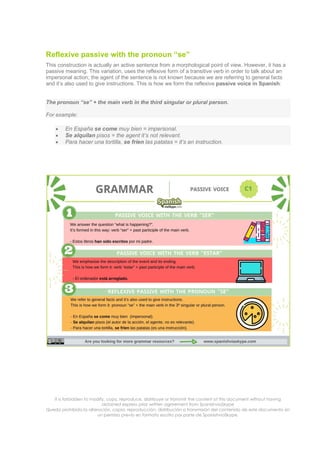 Passive voice in Spanish | PDF