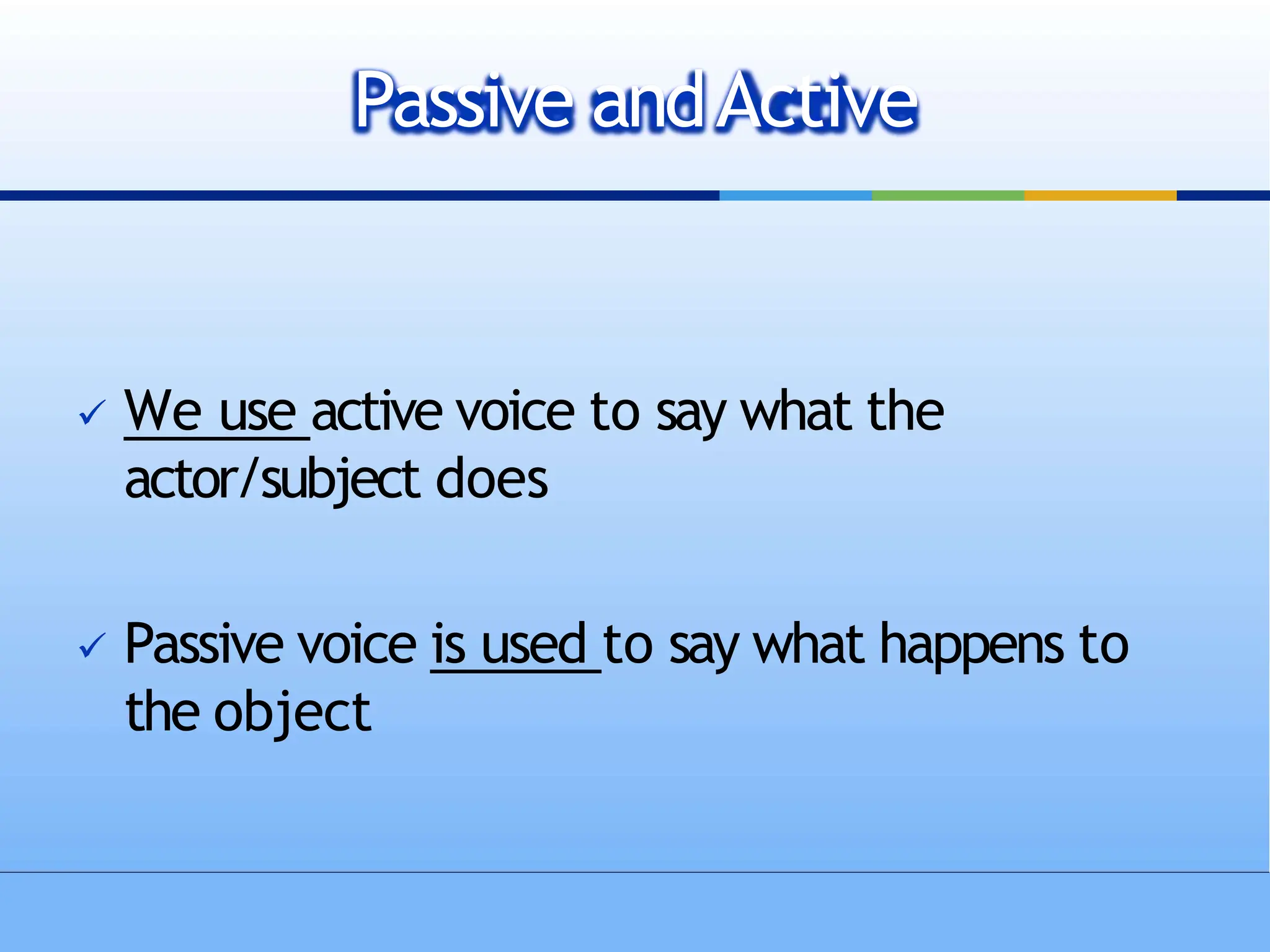 Passive Voice in different tenses - English | PPTX