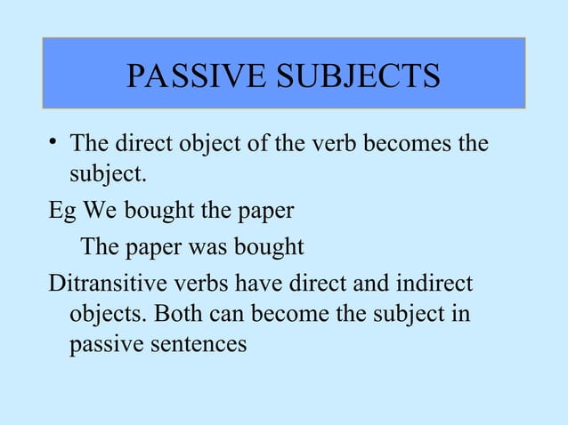 passive voice presentation , slides explanation | PPT