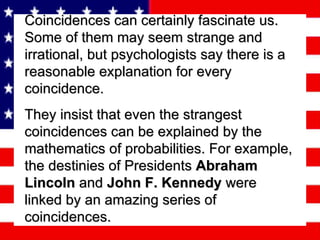 Passive voice string of coincidences | PPT