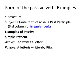 Passive voice alejandro agudopunta | PPTX