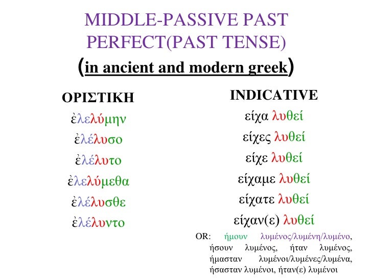 Passive voice ancient modern greek