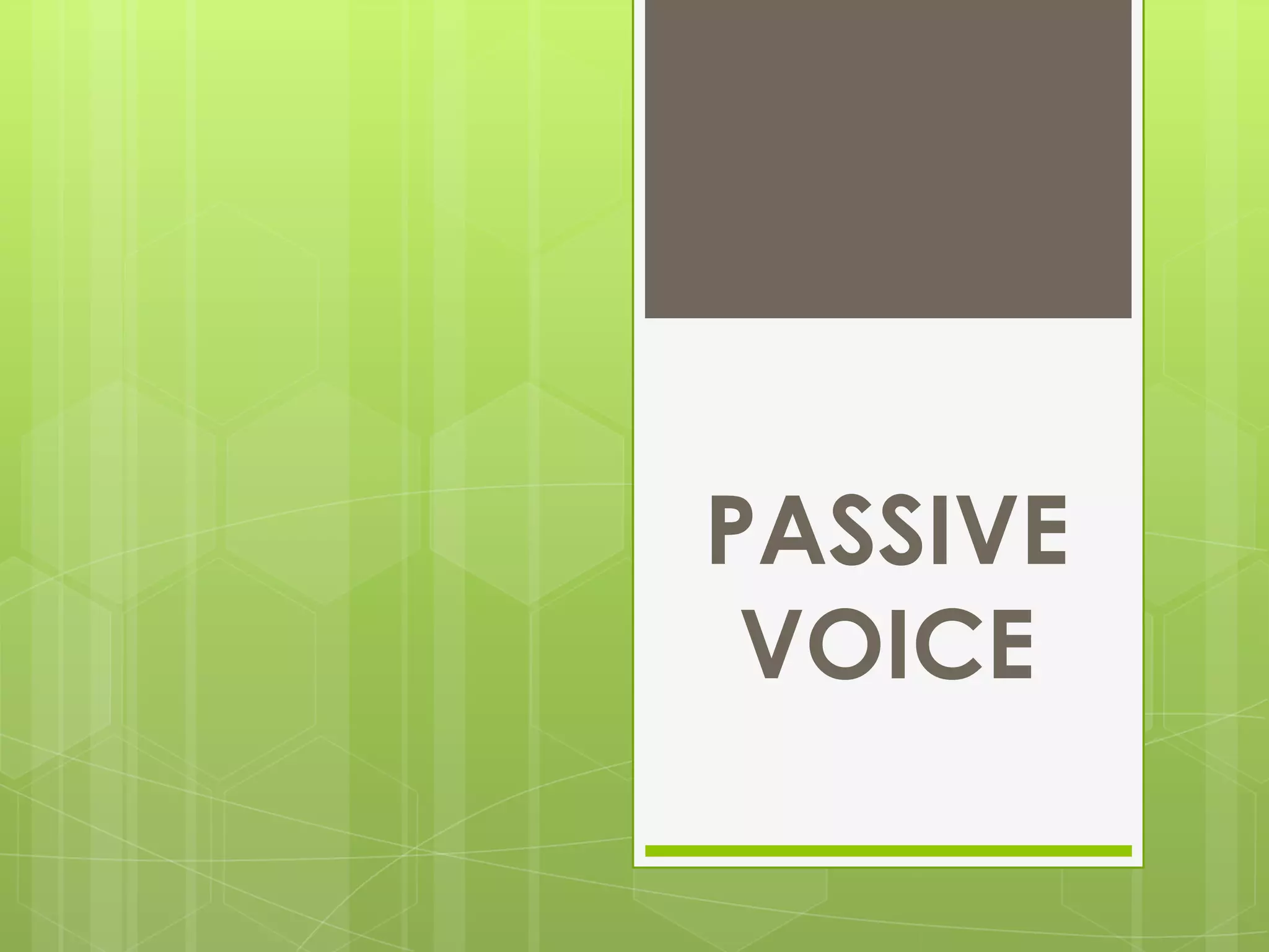 Passive voice basic | PPTX