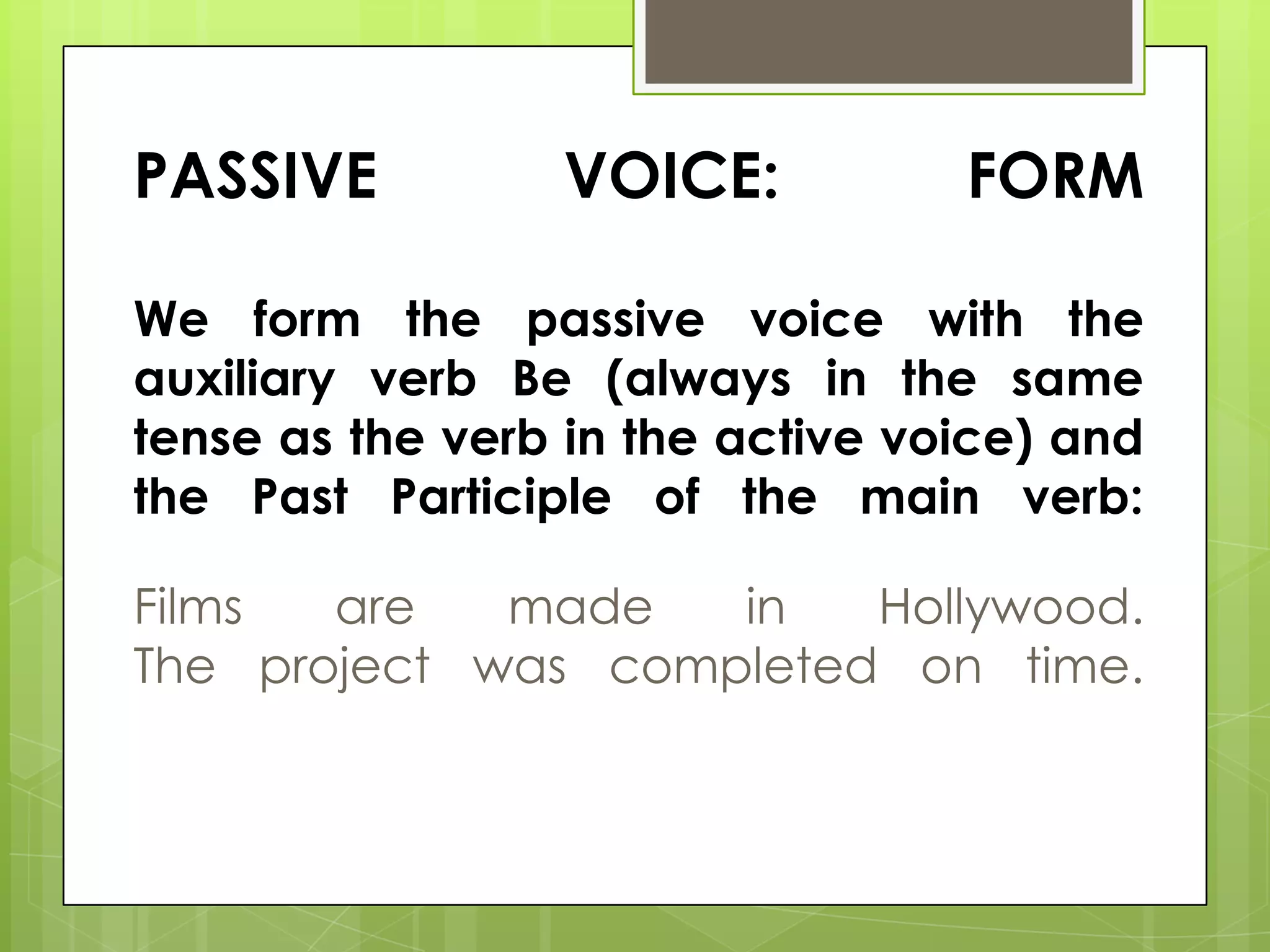 Passive voice basic | PPTX