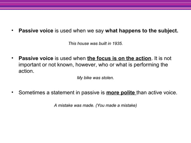 Passive voice & causative bach summary | PPT