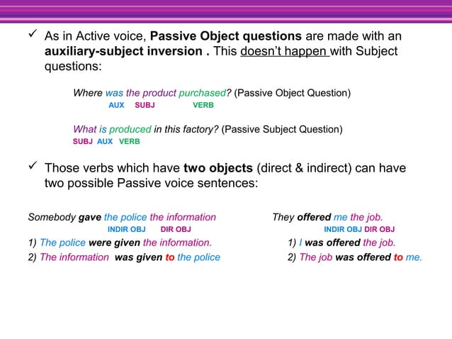 Passive voice & causative bach summary | PPT