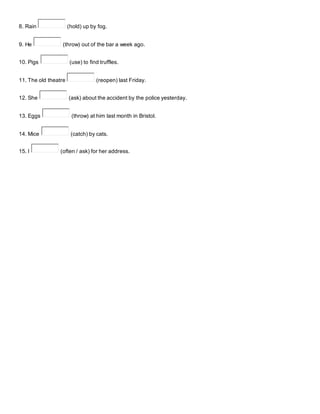 Passive voice exercises | DOCX