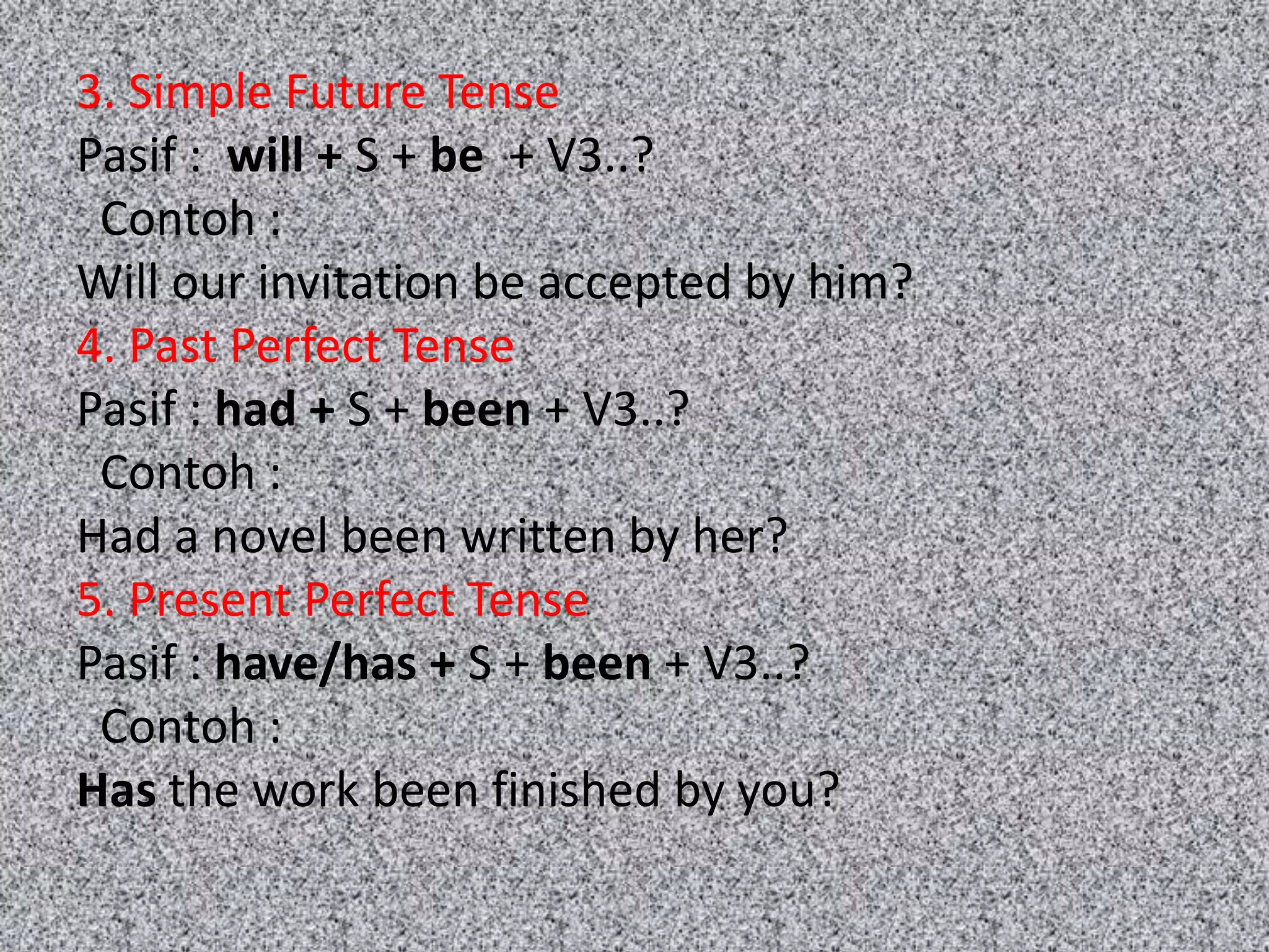 Rumus-rumus Passive voice | PPTX