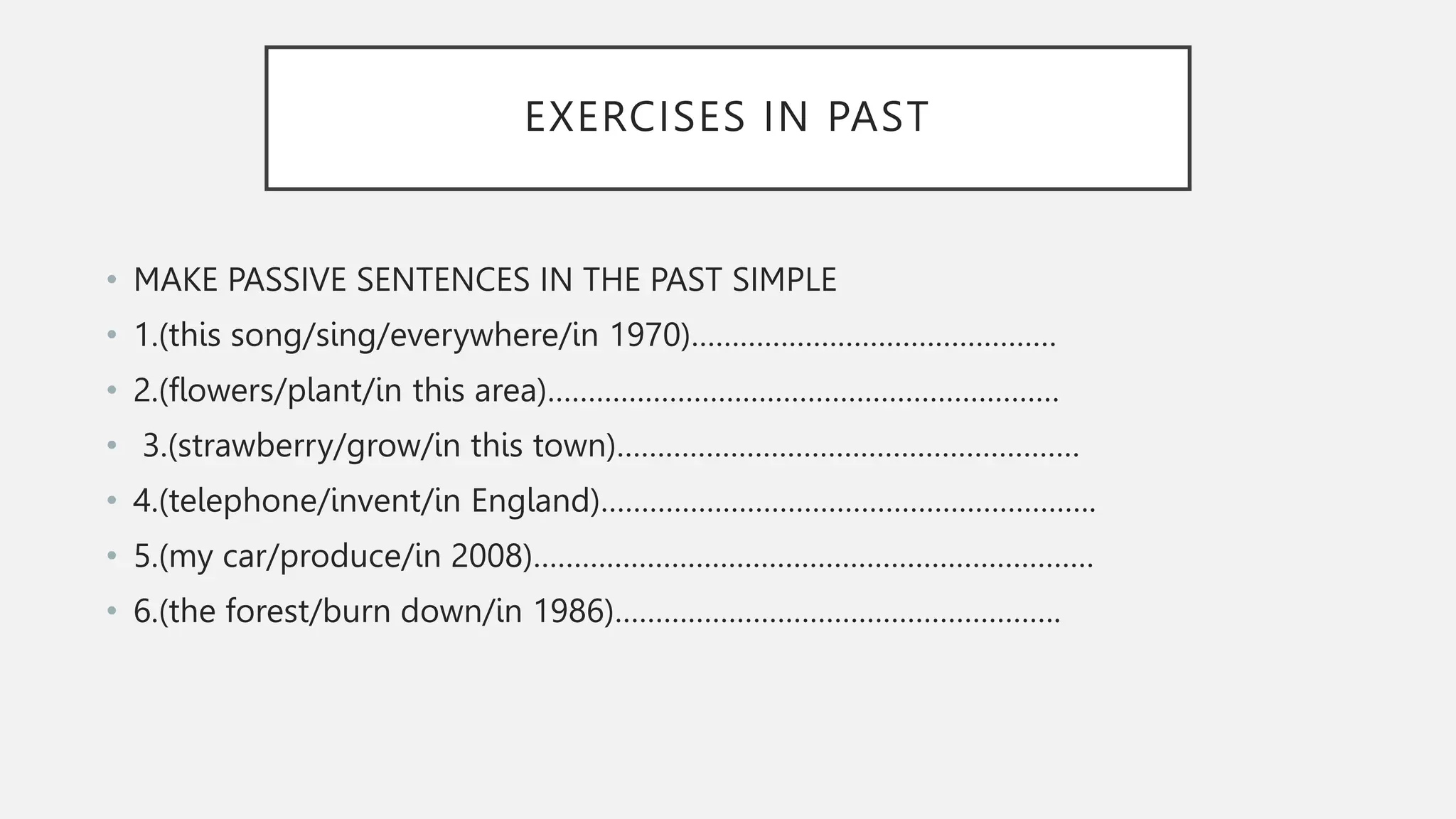 Passive voice past and present explanation and exercises | PPT