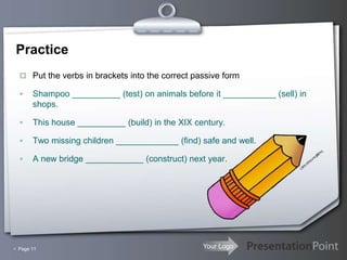 Passive Voice PowerPoint; Inlingua DC, Level 4, Grammar 12B.pptx
