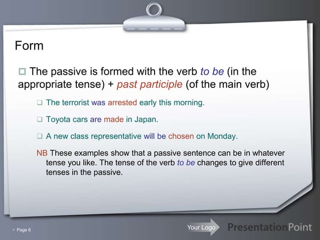Passive Voice PowerPoint; Inlingua DC, Level 4, Grammar 12B.pptx