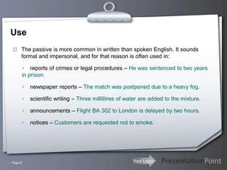 Passive Voice PowerPoint; Inlingua DC, Level 4, Grammar 12B.pptx