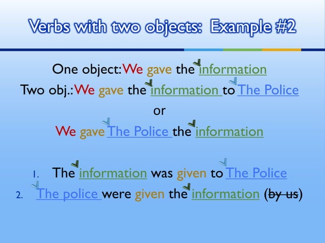 Passive voice presentation